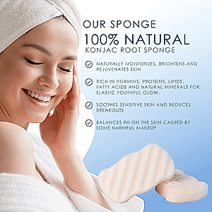 Konjac Body Sponge (2 Pack) | 100% Natural & Dye Free | Non-Toxic | Biodegradable | Eco-Friendly | Plastic Free Packaging