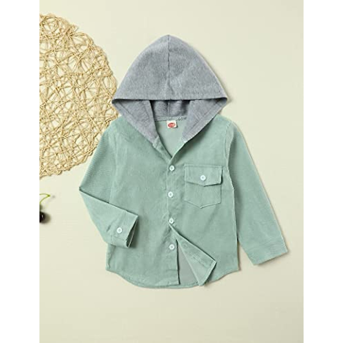 bilison Kids Toddler Boy Clothes Long Sleeve Corduroy Lapel Button Down Shirt Top Little Boys Shirts Light Green