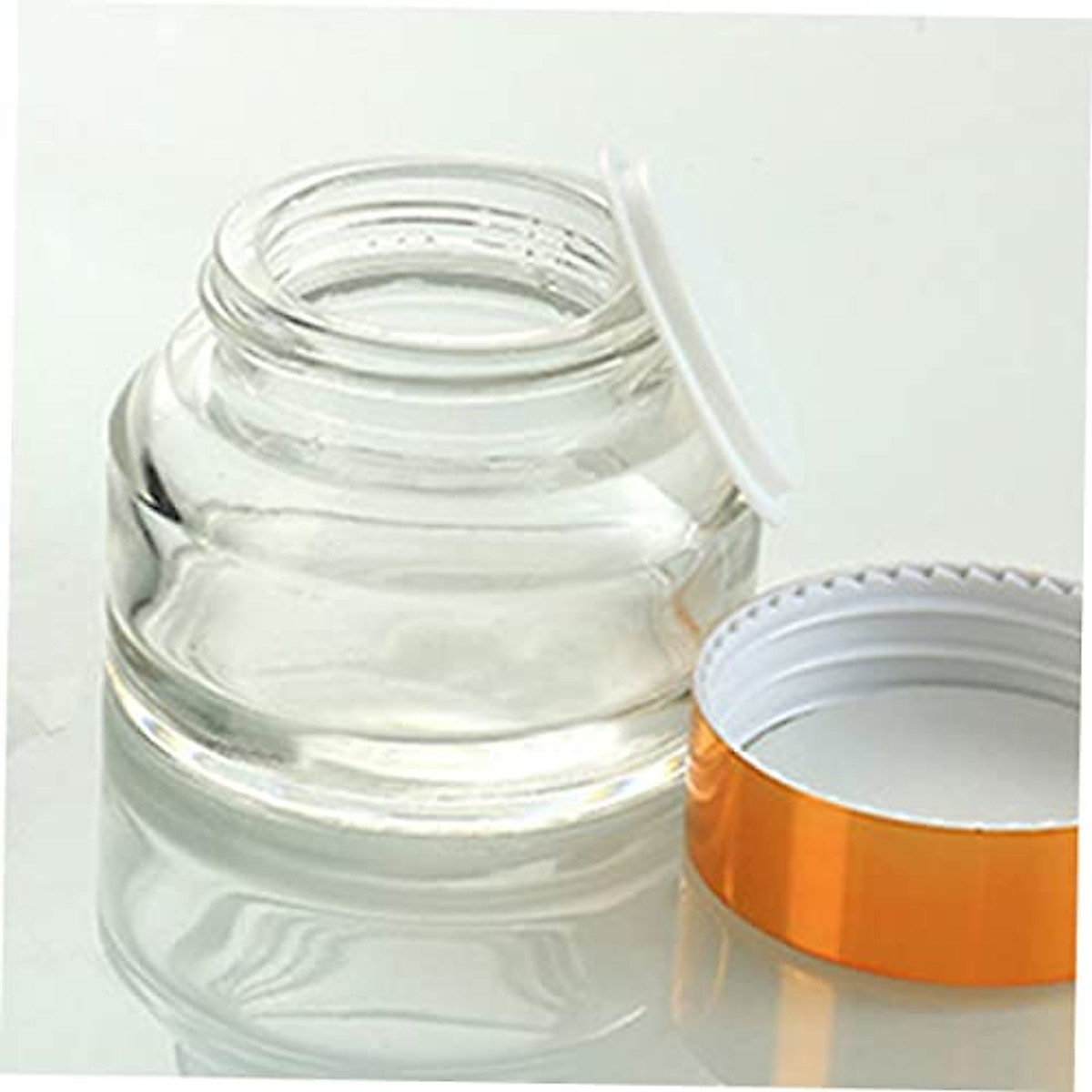 Lurrose 6pcs Container Jar Face With Bottles Facial Lip Up Lotion Glass Containers Makeup Ml Golden Small Mini Cosmetic Lids Creams Leak-proof Size for Make Shampoo Cream Samples Jars