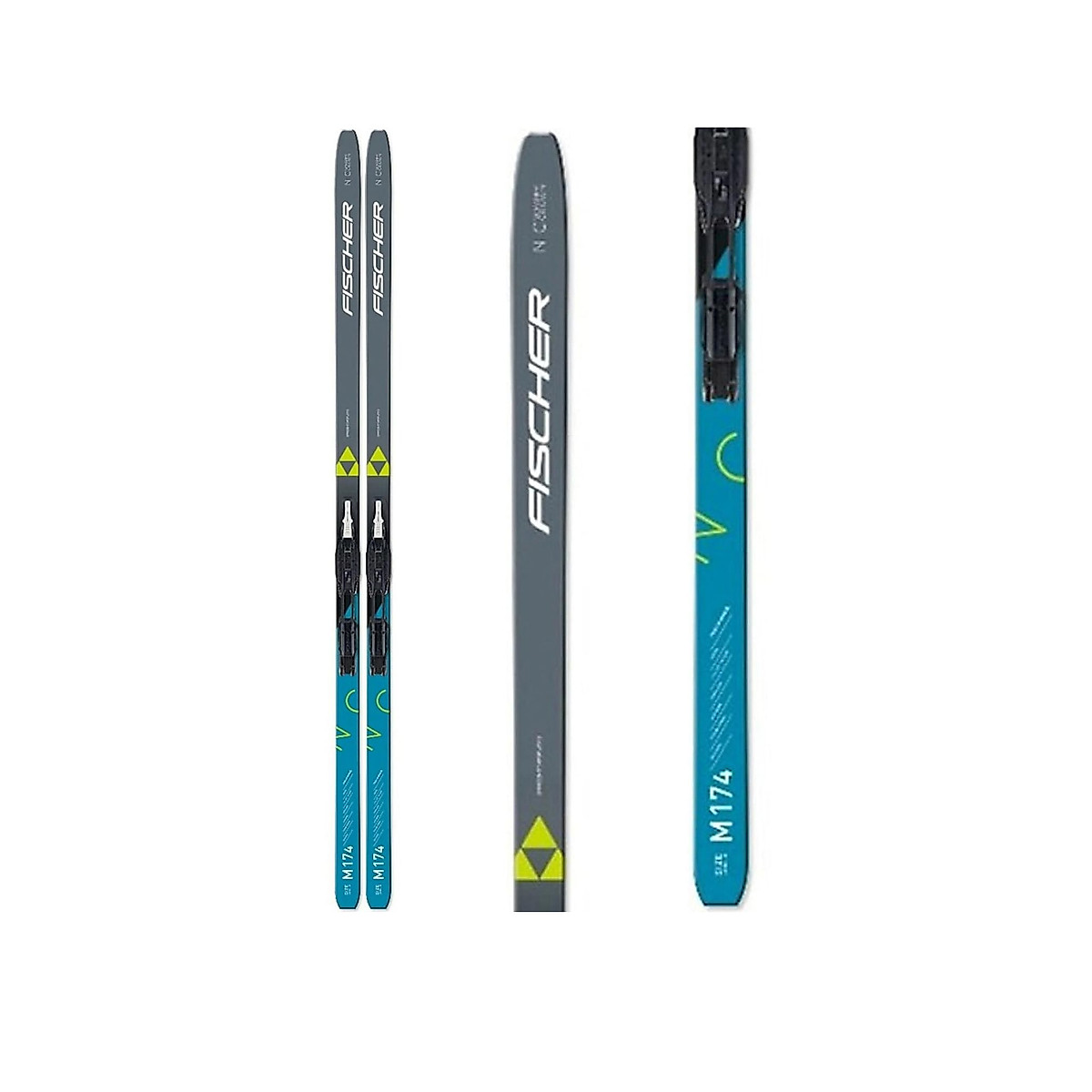 Fischer Adult Voyager Efficient Forward (EF) Fitness Cross-Country Mounted Lightweight Nordic Skis with Tour Step-in IFP XC-Bindings, X-Large