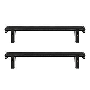 Danya B. Decorative 24" Floating Wall Décor Display Ledge Shelves – (Set of 2) (Black)