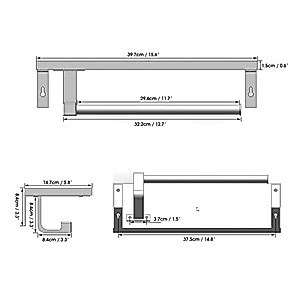 Hoimpro Floating Shelves Wall Mounted , Set of 2, Wall Shelves Paper Towel Holder for Bedroom Living Room Bathroom Kitchen