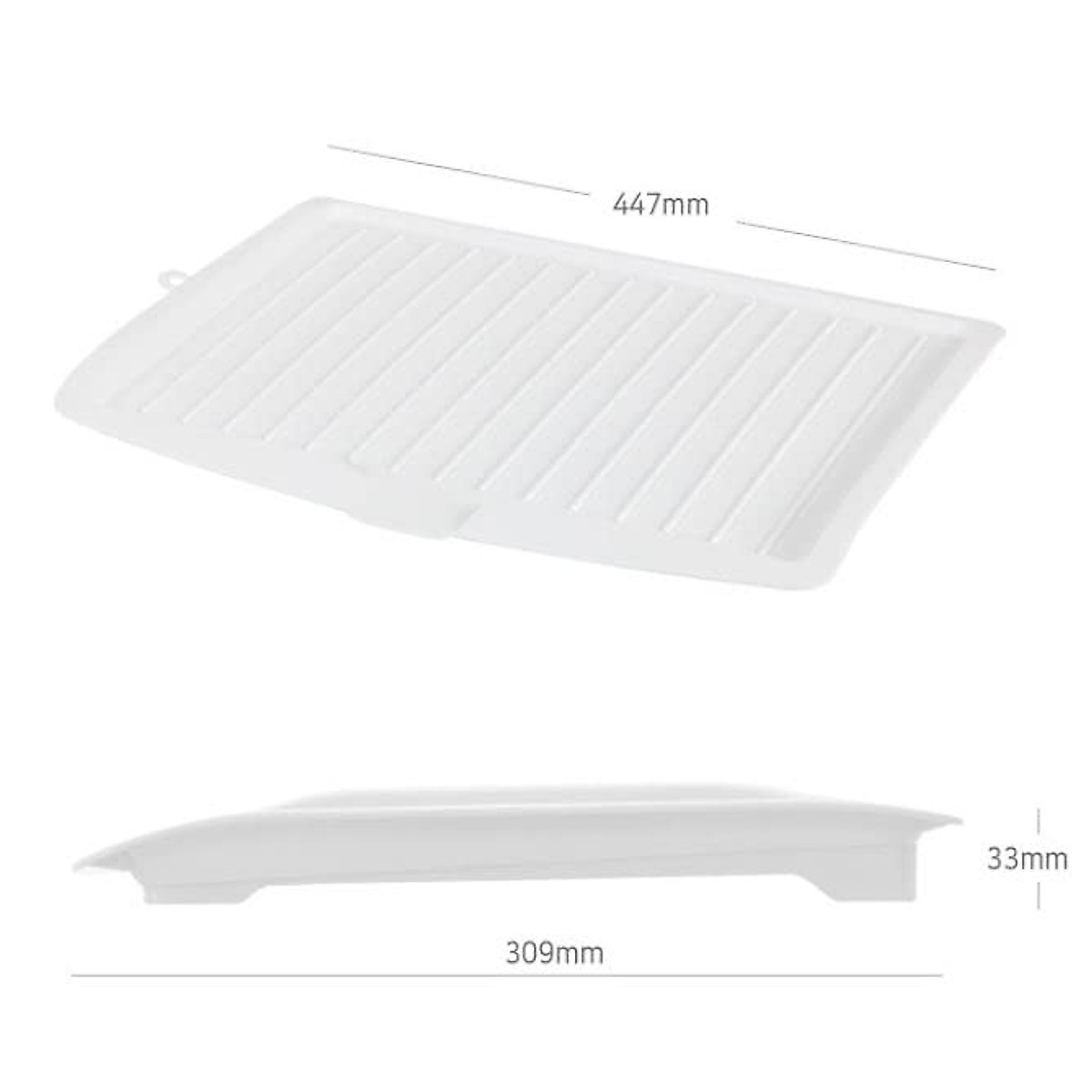 COELO Kitchen Utility Draining Board｜Light Weight, Space Efficient, Dishwashing Water Drainer, Drying Dish Rack Tray for Sink Kitchen Essential Accessory(White)