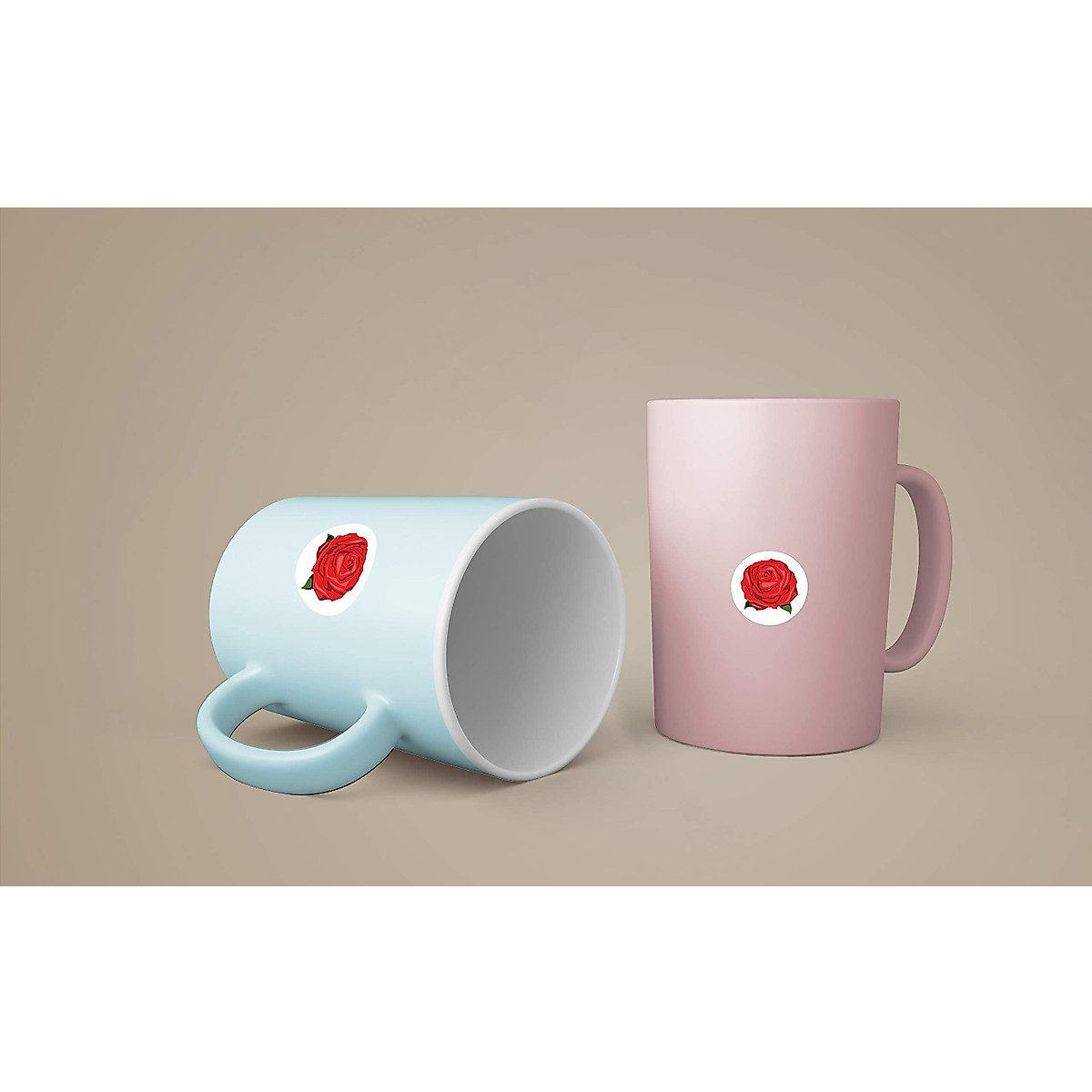 Set of 48 Sticker Red Rose Decal Small Phone Mini Logo Birthday Parties Envelopes Labels Seals Shower Favor 1.2 inches Each