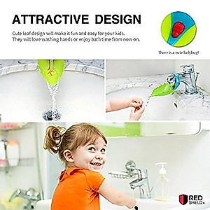 Eutuxia Water Spout & Faucet Extender for Kitchen and Bathroom Sinks. Perfect for Babies, Toddlers, Kids. Safe, Fun, and Easy Hand Washing Solution for Children. Unique & Cute Leaf Design. [Blue]