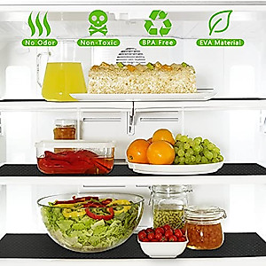 WochiTV Shelf Liner for Cabinets, Drawer 11.8 Inch x 10 Feet, Non Adhesive EVA Plastic Waterproof Protectors Mats for Kitchen, Pantry, Bathroom Closet, Cupboard, Black