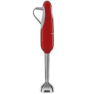 SMEG Handheld Immersion Blender 5 Speeds with Turbo Boost Stainless Steel Blades Nonslip Ergonomic Handle HBF11RDUS, Red