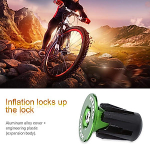 Tbest Handlebar End, Bar Plugs,2pcs Bike Handlebar End Plug Colorful Aluminum ycle Handlebars Bar Grips End Plugs Bike Bar End Bike Accessory for Mountain Bike Road ycle (Green)