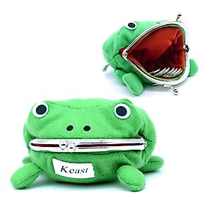 Kcikn Anime Cosplay Plush Purses, Cartoon Animal Frog Coin Purses Coin Pouch Key Credit Card Holder Novelty Toy School Prize Present for Kids Boys Girls