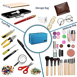 Pencil Case Medium Capacity Pen Pouch, Simple Stationery Bag Holder School Supplies for Primary Middle High School College and Office, Idea Gift for Teens Student Adult - Blue