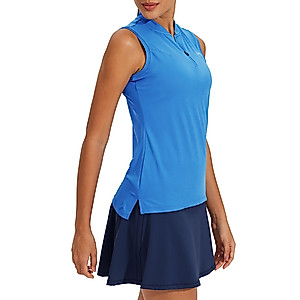 Willit Women's Sleeveless Golf Shirts Polo Tennis Tank UPF 50+ Lightweight Quick Dry Athletic Shirts Brilliant Blue S