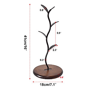 CUKE2BEET Mug Tree Stand, Countertop Coffee Mug Holder Tree Coffee Mug Rack Tea Cup Organizer with Wooden Base for Coffee Counter Bar and Kitchen