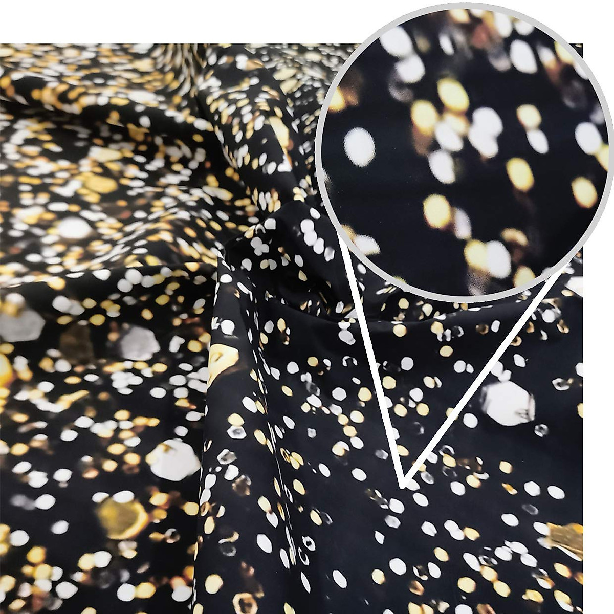 WOLADA Gold Backdrop Black and Gold Back Drop Masquerade Party Decorations 8x6FT 11176