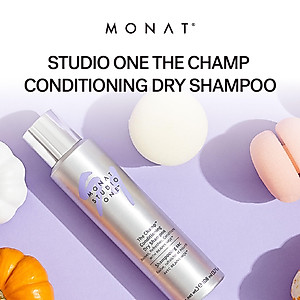MONAT Studio One™ The Champ™ Conditioning Dry Shampoo Infused w/Rejuveniqe® - Waterless Shampoo That Absorbs Oils, Dirt & Impurities in Between Shampoos. For All Hair Types - Net wt. 113g/4 fl oz.