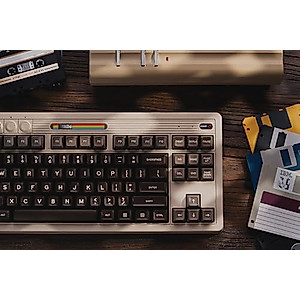 8BitDo Retro Mechanical Keyboard, Bluetooth/2.4G/USB-C Hot Swappable Gaming Keyboard with 87 Keys, Dual Super Buttons and Super Stick for Windows and Android - C64 Edition