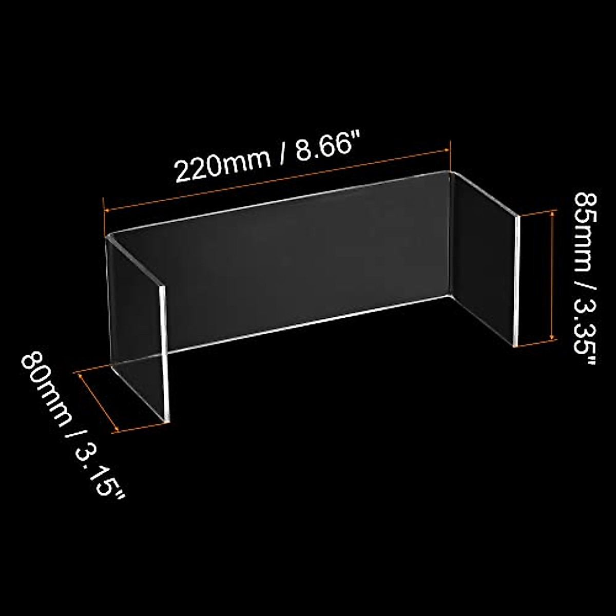 uxcell Shoes Display Stand Rack, 220x80x85mm Acrylic Storage Shelf Holder Clear 2 Pcs
