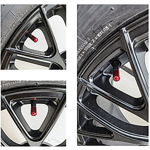 JUSTTOP 4PCS Car Tire Valve Stem Caps, Air Caps Cover, Universal for Cars, SUVs, Bike, Trucks and Motorcycles, Car Wheel & Tire Exterior Accessories-Red