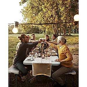 Plastic Development Group 806 Outdoor/Indoor 6 Foot Fold in Half Plastic Resin Folding Banquet, Dining, Card Table, White