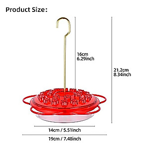 Oubaiyi 2Sets Hummingbird Feeder Outdoor Hanging,Leak-Proof,Outside Garden Saucer Feeders w/ Moat,Easy to Clean & Refill w/ 2Brush+1Cleaning Cloth), 1Red+1Purple+2Brush+1Cleaning Cloth, 10x7x7Inches