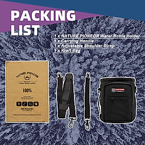 NATURE PIONEOR Insulated Water Bottle Holder with Shoulder Strap for Half Gallon 64OZ Sports Water Jugs Bottles, Carrier/Pouch Sleeve for Outdoor Camping, Hiking,Gym,Fit YETl