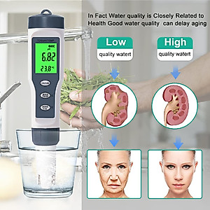 Paddsun 3 in 1 Digital PH Meter with ATC PH Tester, TDS/PH/Temperature Meter, 0.01 Resolution High Accuracy Pen Type Tester, Water Tester for Water, Wine, Spas and Aquariums