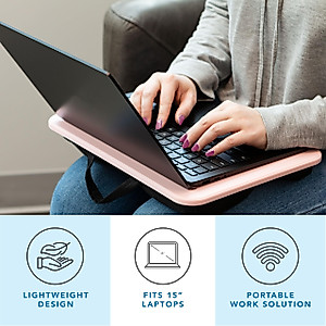 LapGear Compact Lap Desk - Rose Quartz - Fits Up to 13.3 Inch Laptops - Style No. 43104