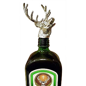 Deer Head-Wine Pourer Spout,Wine Bottle Stopper for bar and Home, Animal Wine Pourer,Accessories Birthday and Wedding Christmas Gifts (Slivery)