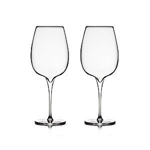 nambe Vie Cabernet Wine Glasses | Long Stem Red Wine Glasses for Merlot and Cabernet Sauvignon | Set of 2 Clear Glasses | 29.5 Ounces Each | Designed by Neil Cohen