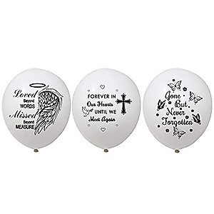 30 Biodegradable latex balloons for release to Celebrate life, Bereavement, Condolences, Funeral, Anniversary, Memorial services, Memory table, Ash Scatterings (White)