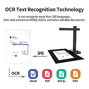 CZUR Shine800 Document Camera, 8MP Portable Document Scanner, OCR Multi-Language Recognition, USB Doc Camera for Live Demo, Web Conferencing, Remote Teaching - Mac OS/Windows