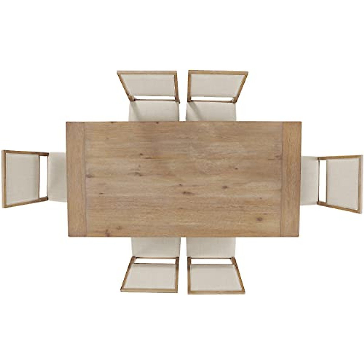 Crosley Furniture Joanna 7-Piece Dining Set with Table and 6 Upholstered Back Chairs, Rustic Brown/Creme