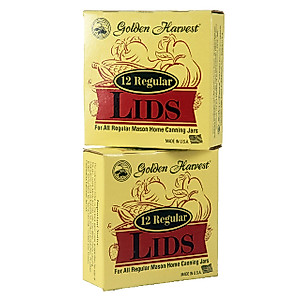 Golden Harvest Regular Canning Lids 2 Packs of 12 (24 Total Lids)