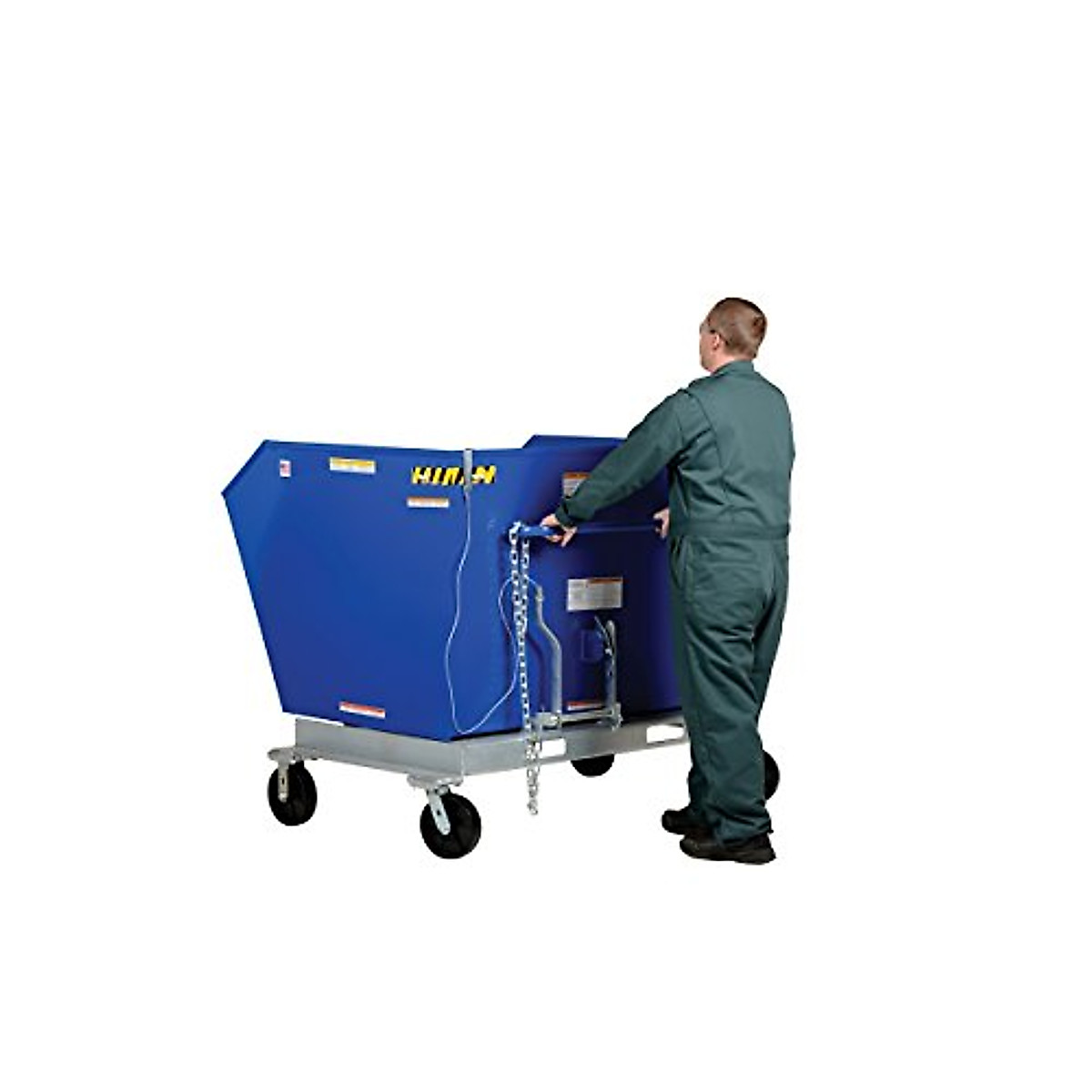 Vestil P-HOP-1.5 Portable Tilt Refuse Hopper, Steel, 2000 lb. Capacity, 49-3/8 x 53-3/8 x 52-7/8 inches (H x W x D)