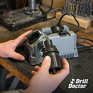 Drill Doctor - DD750X 750X Drill Bit Sharpener for High-Speed Steel, Masonry, Carbide, Cobalt, & TiN-coated Drill Bits, with Adjustable Angles from 115° to 140°, Sharpens 3/32in – 3/4in Drill Bits gray/black