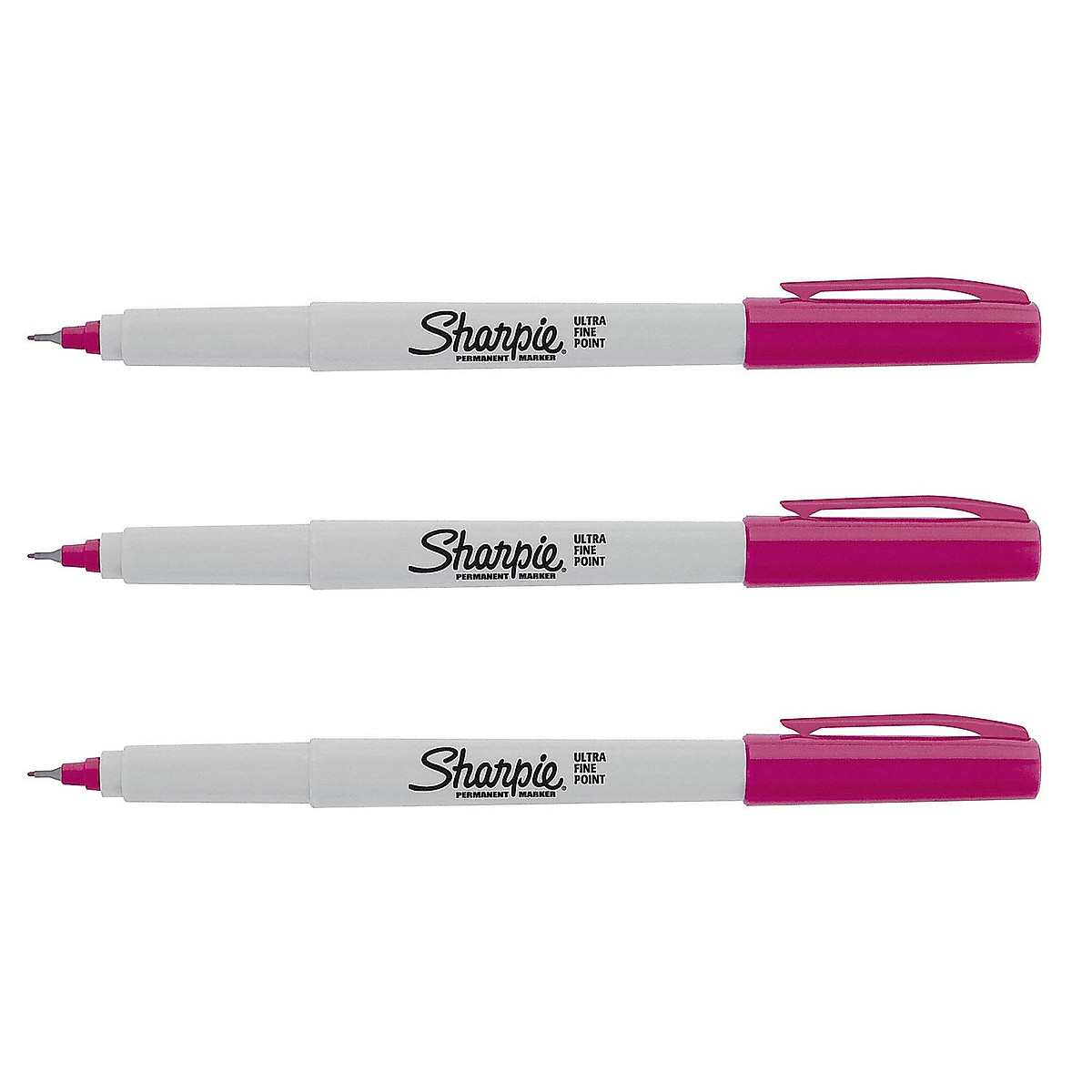 Sharpie Permanent Marker, Ultra Fine Point, Berry, 3-Count