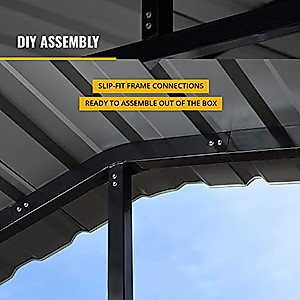 Arrow 14' x 20' x 14' 29-Gauge Metal RV Carport and Multi-Use Shelter for Large Vehicles- Charcoal