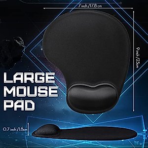 9 Pack Mouse Pad Ergonomic Mouse Pad with Gel Wrist Rest Support Memory Foam Mouse Pad Non Slip PU Base Pain Relief Mousepad for Computer Laptop Home Office Travel
