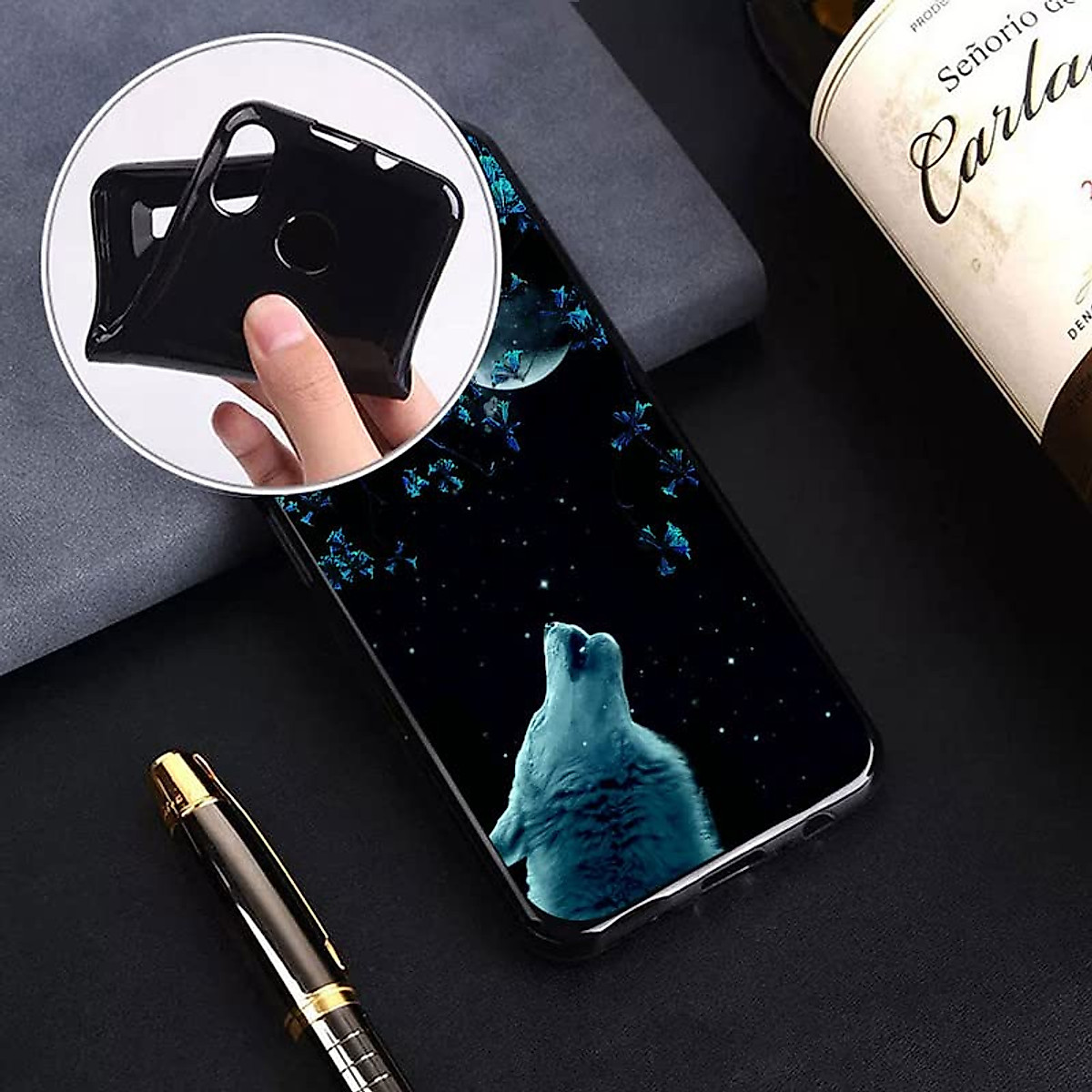 KJYFOANI for Infinix GT 10 Pro Case, [ 1 x Tempered Glass Protective Film], Shockproof Soft Cover, with [360° Rotation Ring Kickstand] Case for Infinix GT 10 Pro (6.67") - Moon Night