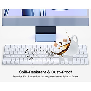 Keyboard Cover Skin for 2024 New Magic Keyboard with Touch ID and Numeric Keypad Model A3119 Ultra Thin Keyboard Protector, 2024 Magic Keyboard Accessories, Clear