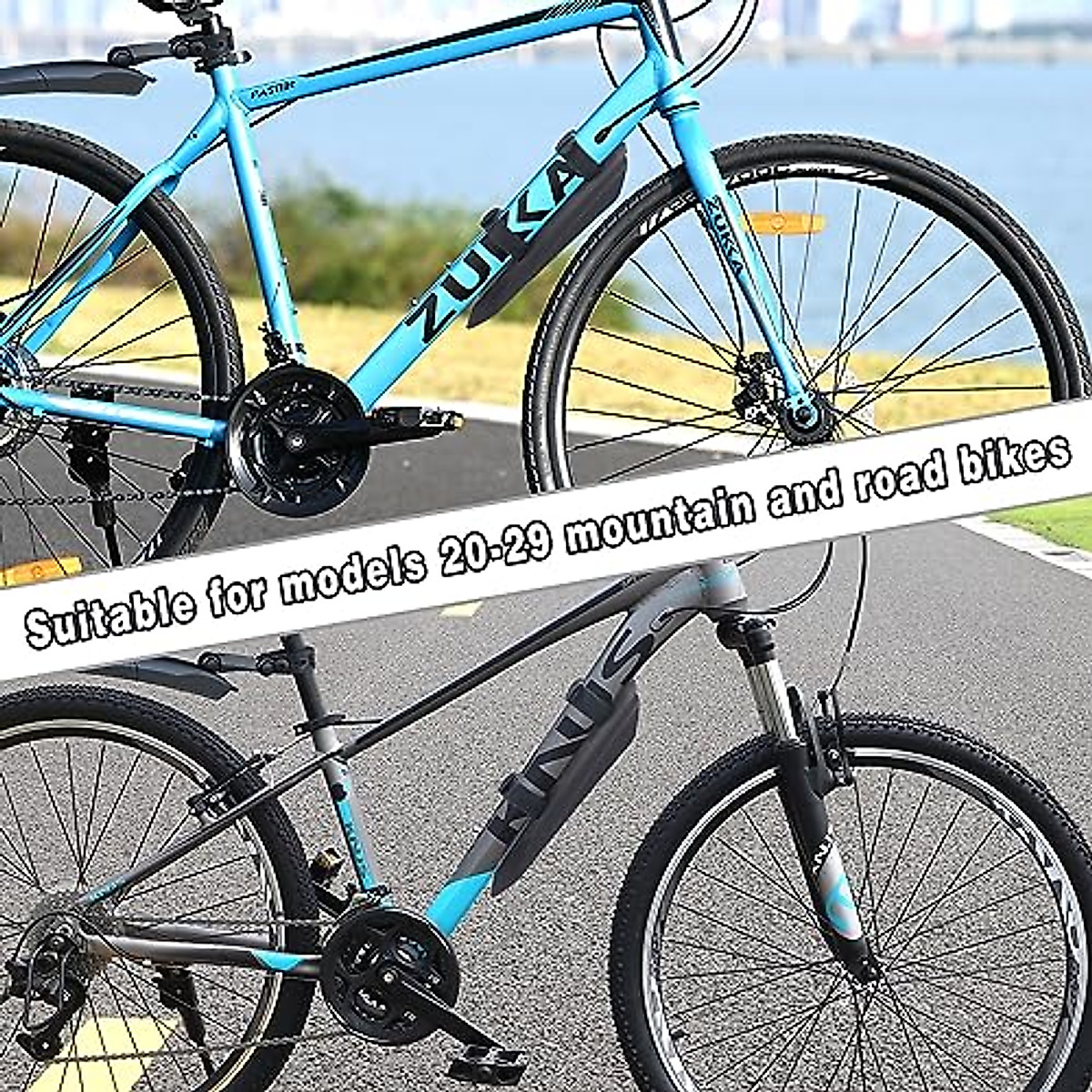 MAKELEN Front Fender for Road Bike and MTB - Mud Guard Mudflap for E-bike - Black