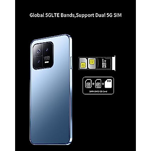 ExAchat M13 Pro 5G Unlocked Smartphone, 7.3" Large Screen Android 13 Phone 6GB+256GB 108MP 7300mAh Dual SIM Cell Phone 5G Fingerprint/Face ID