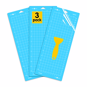 HTVRONT Light Grip Cutting Mat For Cricut Joy - 3 Pack 4.5X12inch Cutting Mat For Vinyl Thin Cardstock Crafts, Light Adhesive Sticky Quilting Mats Replacement Accessories for Cricut Machine, Blue