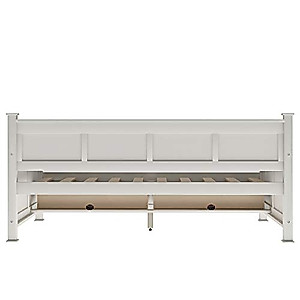 Bellemave Twin Daybed Frame with Storage Drawers,Wood Platform Beds Captain Sofa Bed for Kids,Bedroom,Living Room(Cream White)
