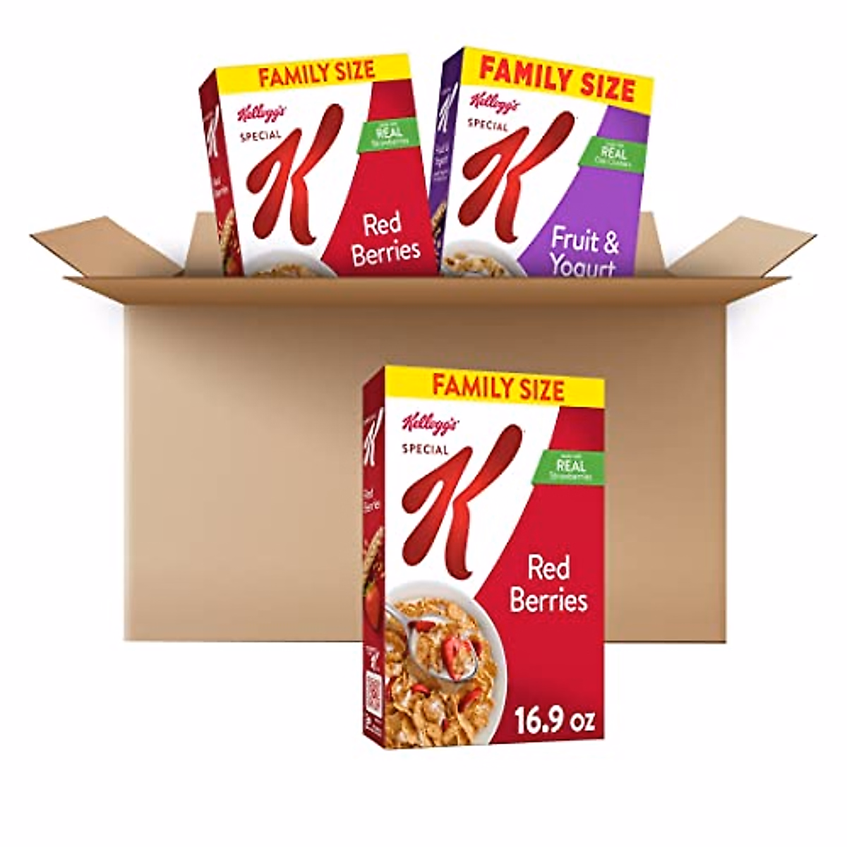 Kellogg’s Special K Breakfast Cereal, Family Breakfast, Fiber Cereal, Family Size, Variety Pack (3 Boxes)