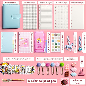 Reinvent Me D.I.Y. Planner,Personalize Notebook/Journal/Handbook/Planner/Diary with Fun Stickers,Embellishments,Loose-leaf papers,Paper Clips etc. (blue,replace with new gifts)