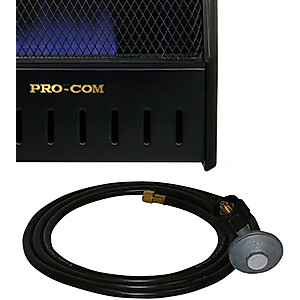 ProCom ML100TBAHR Ventless Propane Gas Blue Flame Space Heater with Thermostat Control for Living Room, Bedroom, Home Office, 10000 BTU, Heats Up to 300 Sq. Ft., Includes Wall Mount, Black