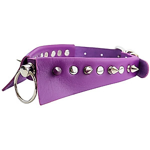 JNKET Punk PU Leather Collar Rivet Choker Gothic Necklace Adjustable Size (02-Purple)