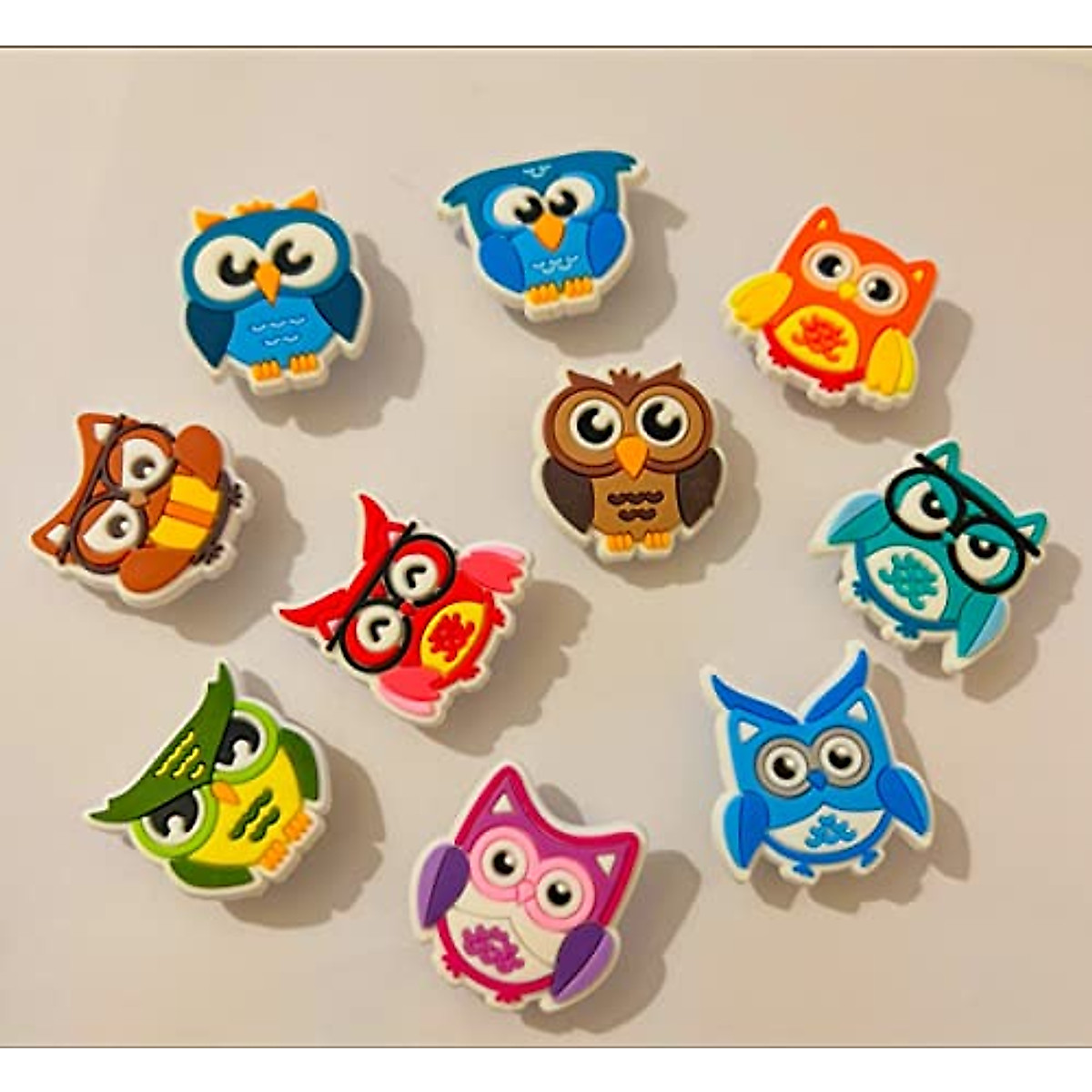 12PCS Owl Shoe Charms, Latest Fashion Style Shoe Charms, Animal Birds PVC Shoe Charms Accessories for Clog Shoes Decorations Bracelet Wristband Party Favor, Gifts For Kids Girls Boy Men Women Adults