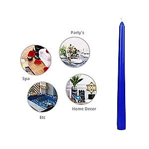 Zest Candle 12-Piece Taper Candles, 10-Inch, Blue