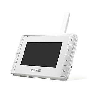 BLACK+DECKER 4.3" Digital Video Baby Monitor with Pan-Tilt-Zoom Camera, Infrared Smooth Video & Motorized Pan/Tilt, Auto Night Vision, and Room Temperature Monitoring, Smooth Motion, Two Way Talk